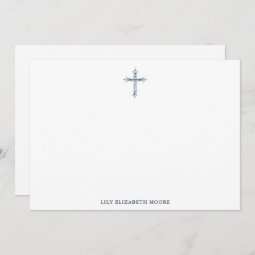 Christian Cross Notecards with Optional Name | Zazzle