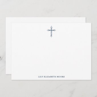 Christian Cross Notecards with Optional Name | Zazzle