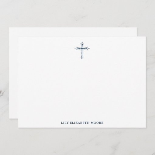 Christian Cross Notecards with Optional Name | Zazzle