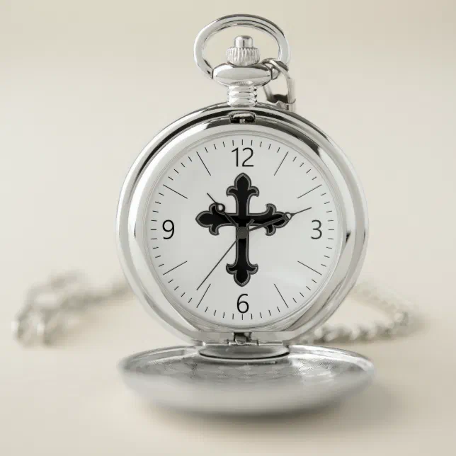Christian cross pocket watch | Zazzle