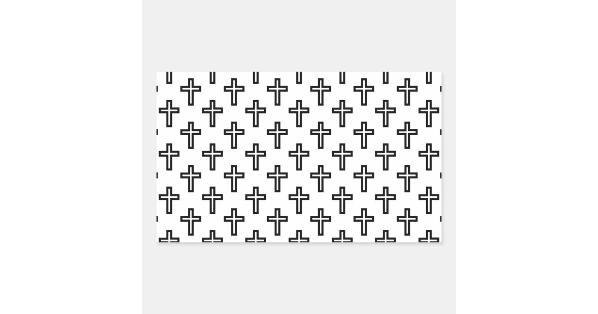 Christian Cross Rectangular Sticker | Zazzle