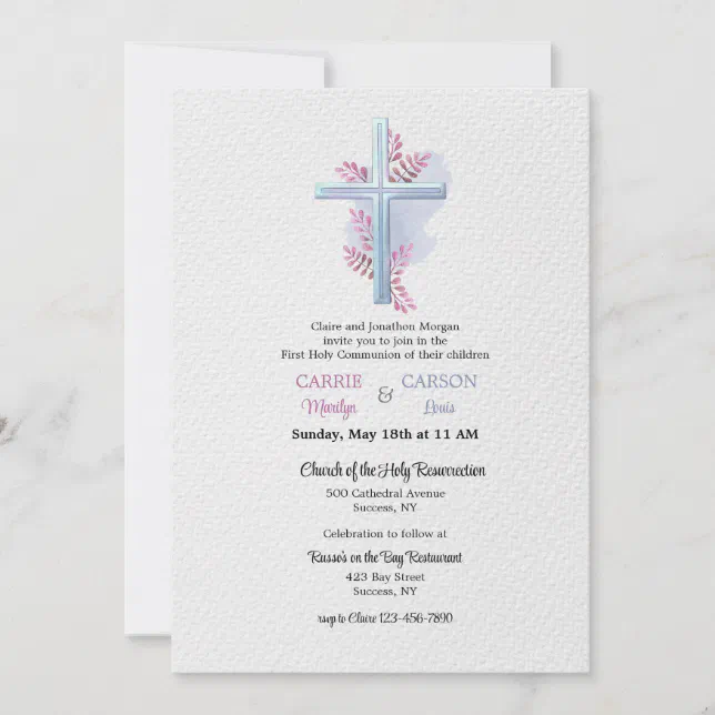 Christian Cross Religious Invitation | Zazzle