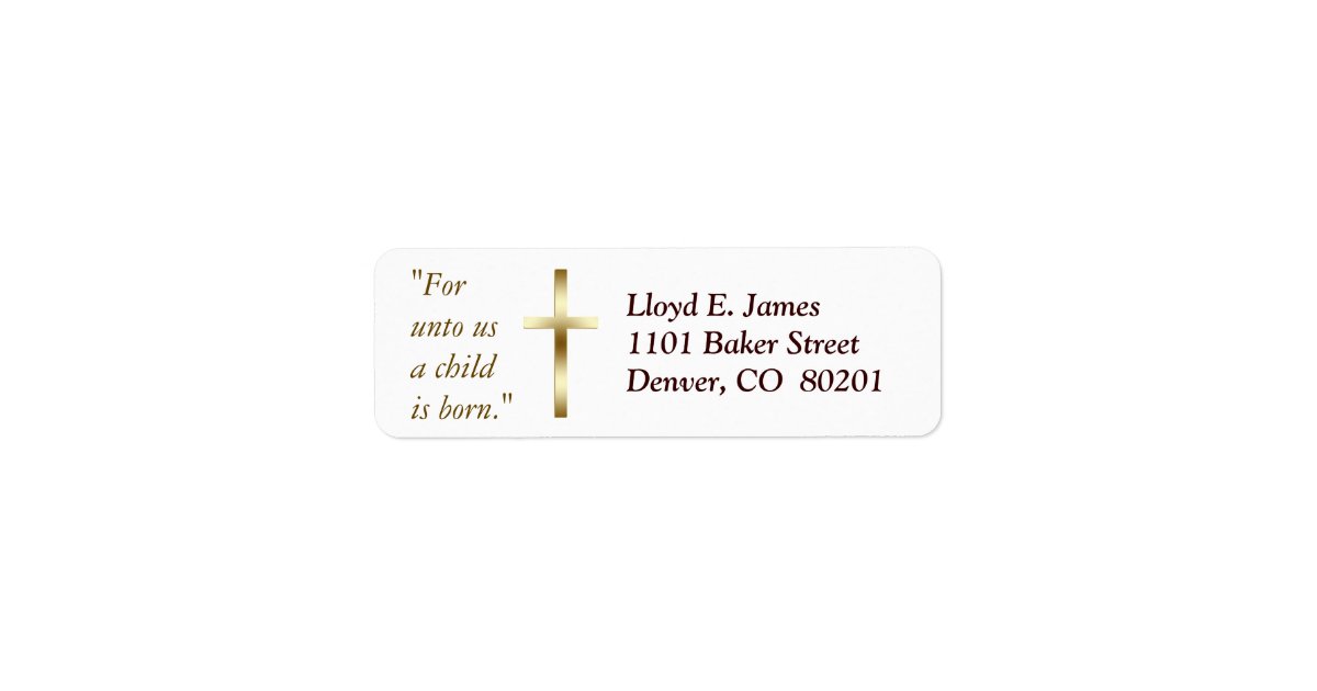 Christian Cross Return Address Label | Zazzle