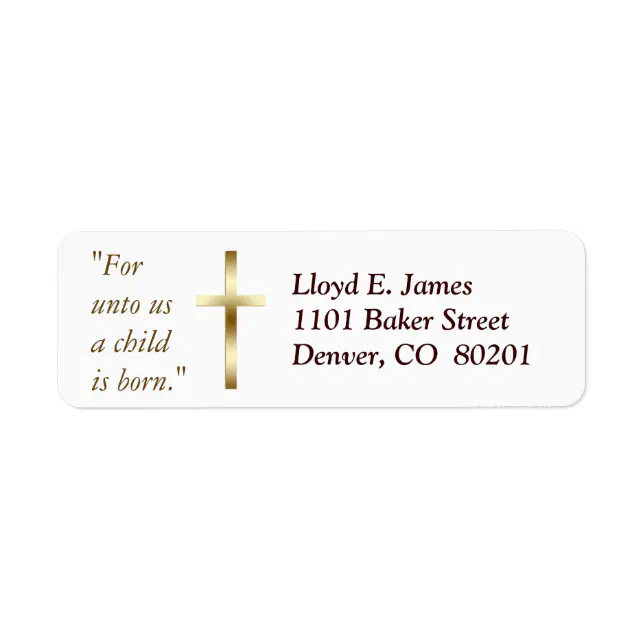 Christian Cross Return Address Label | Zazzle