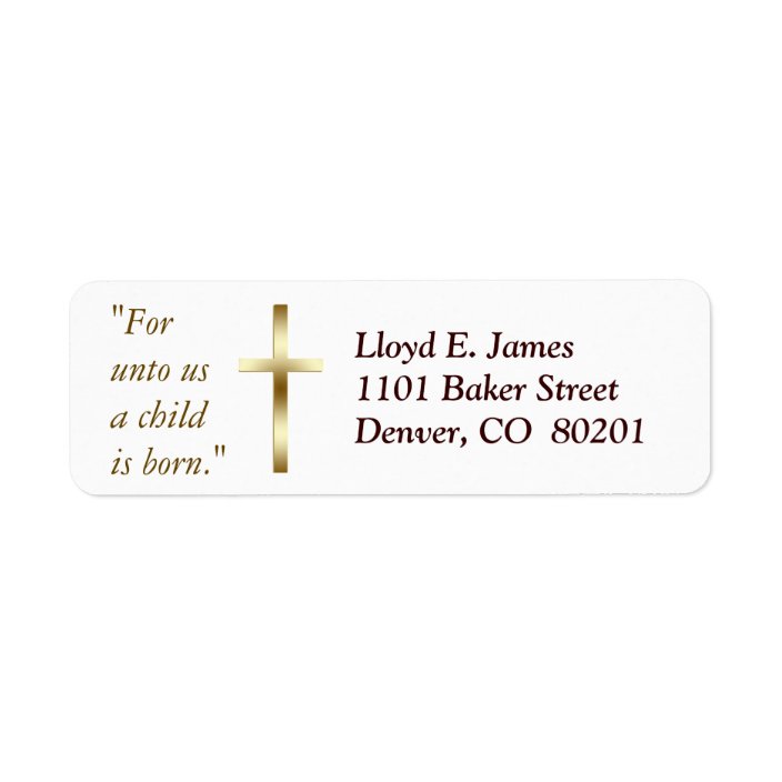Christian Cross Return Address Label | Zazzle.com