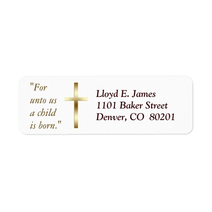 Christian Cross Return Address Label | Zazzle