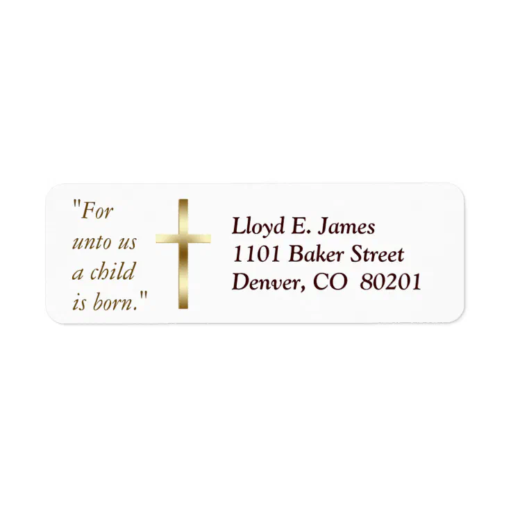 Christian Cross Return Address Label | Zazzle