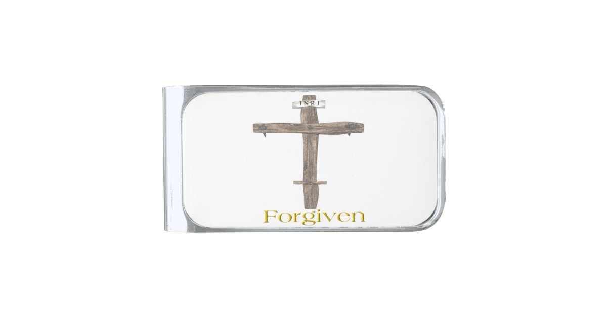 christian cross silver finish money clip | Zazzle