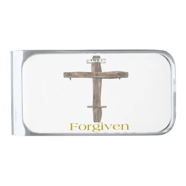 christian cross silver finish money clip | Zazzle