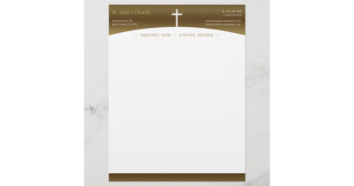 Christian Cross Symbol Letterhead | Zazzle