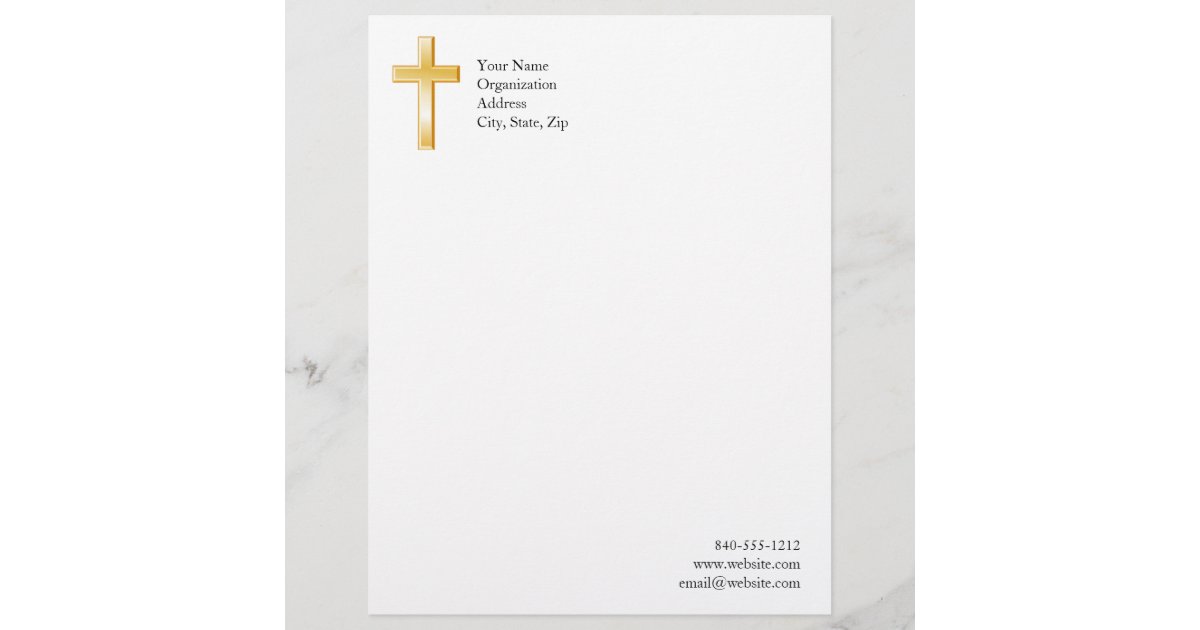 Christian Cross Symbol Letterhead | Zazzle.com
