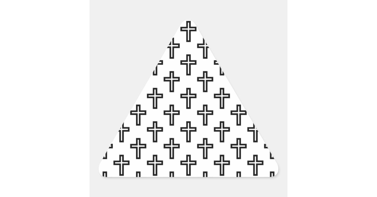 Christian Cross Triangle Sticker | Zazzle