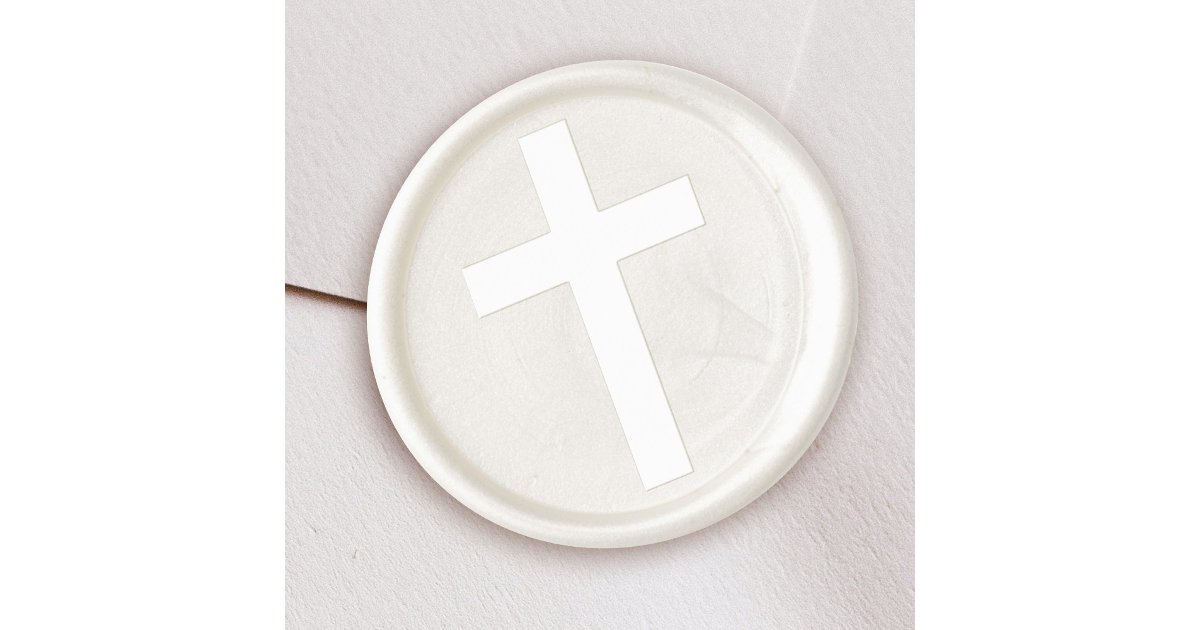 Christian Cross Wax Seal Sticker | Zazzle