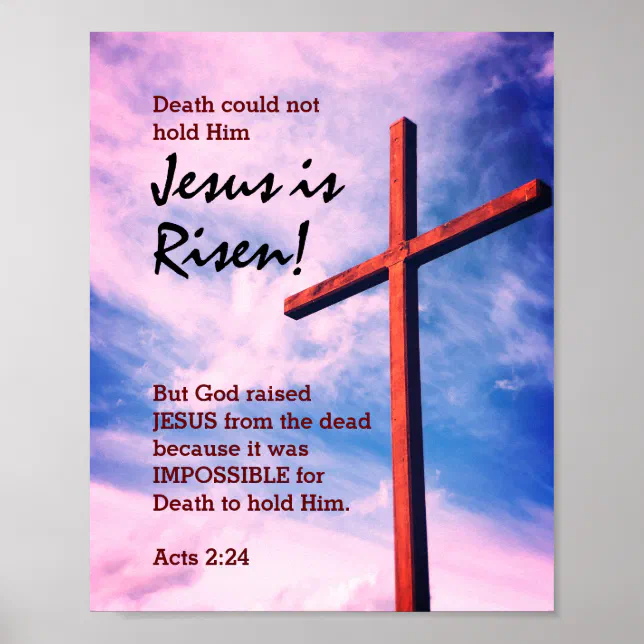 Christian EASTER Jesus Is Risen CUSTOMIZABLE Poster | Zazzle