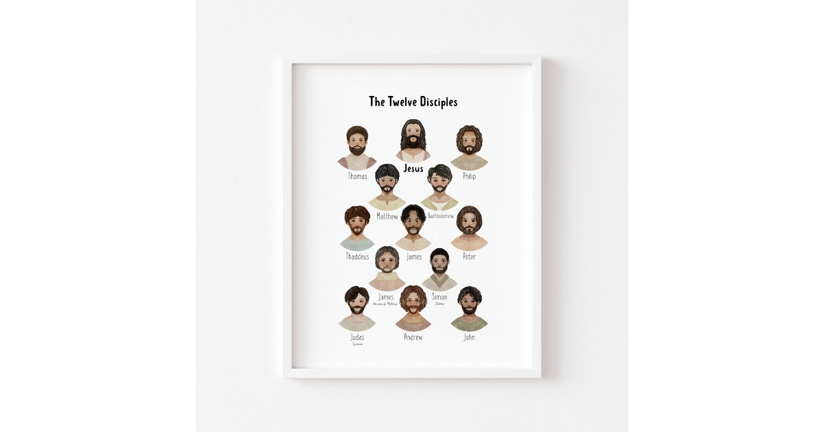 Christian educational The 12 disciples poster | Zazzle