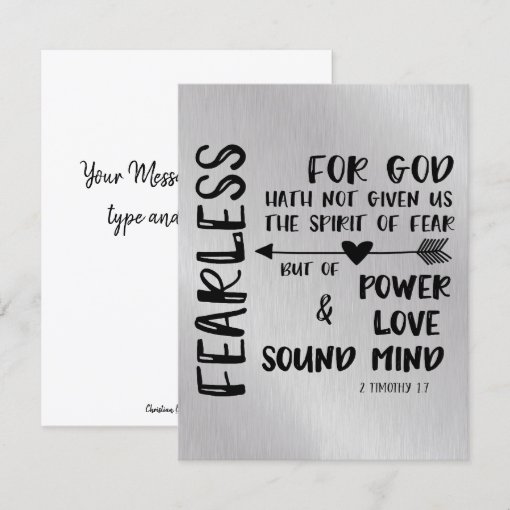 Christian Encouragement No Fear KJV Bible Verse Card | Zazzle