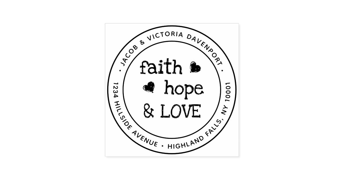 Christian Faith Hope Love Return Address Self-inking Stamp | Zazzle