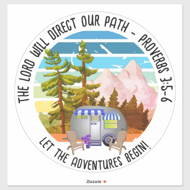 Christian Family Summer Camping Van Life Sticker | Zazzle