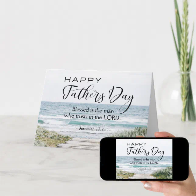 Christian Father's Day Bible Verse Ocean View Card | Zazzle