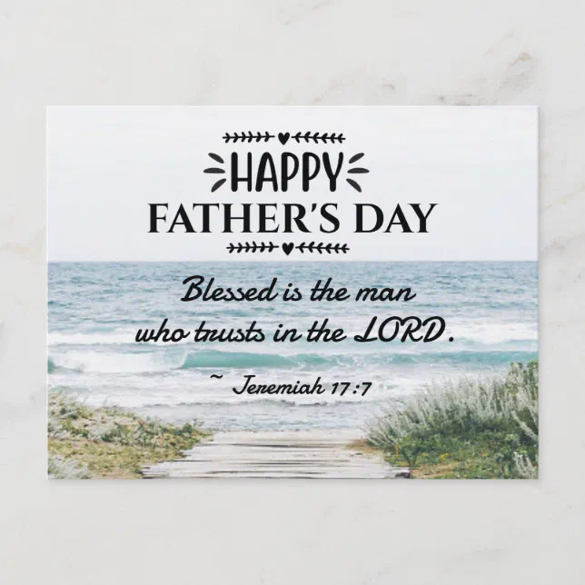 Christian Father's Day Bible Verse Ocean View Postcard | Zazzle