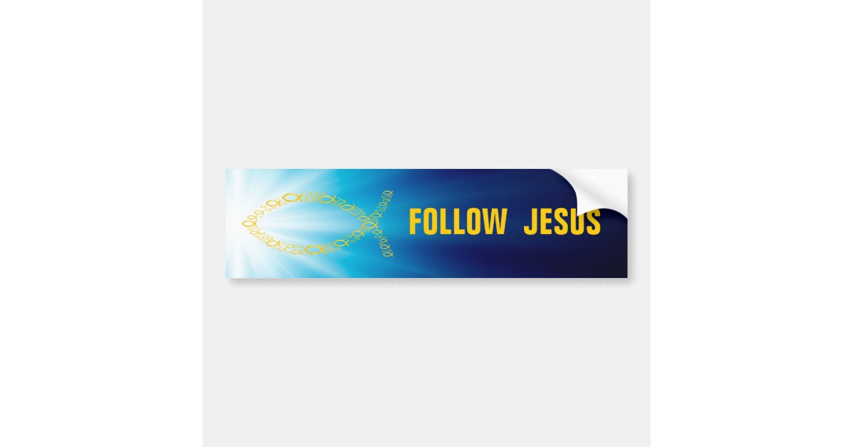 Christian Fish | Follow Jesus Bumper Sticker | Zazzle