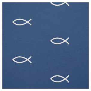 Jesus Christian Fish Pattern Fabric | Zazzle