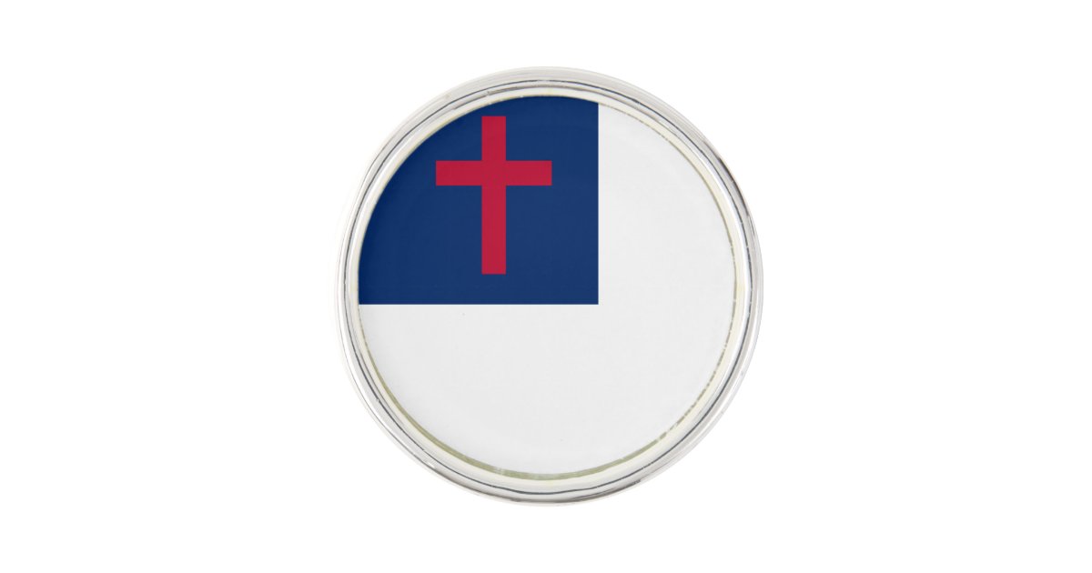 Christian flag Planet Jill Round Lapel Pin | Zazzle