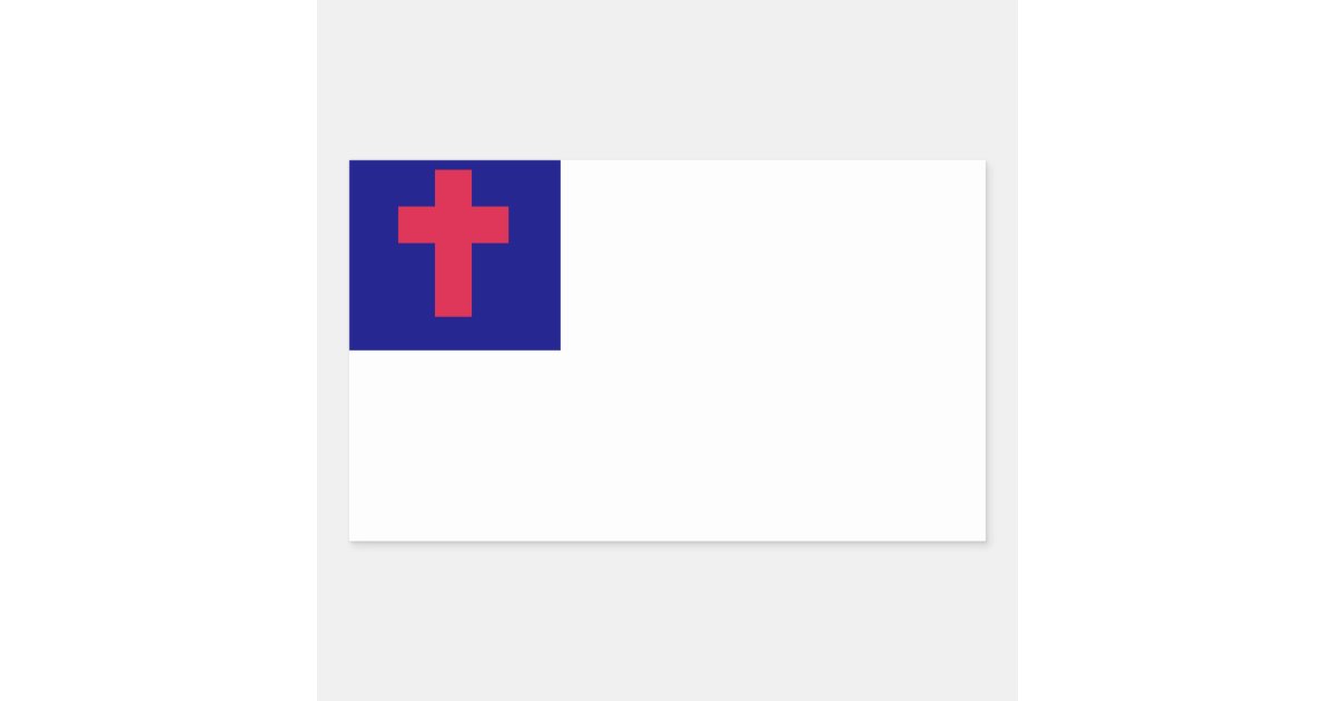 Christian Flag Rectangular Sticker | Zazzle