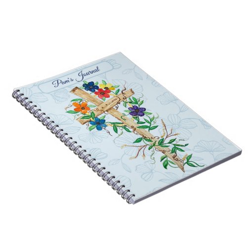 Christian Floral Cross Notebook | Zazzle