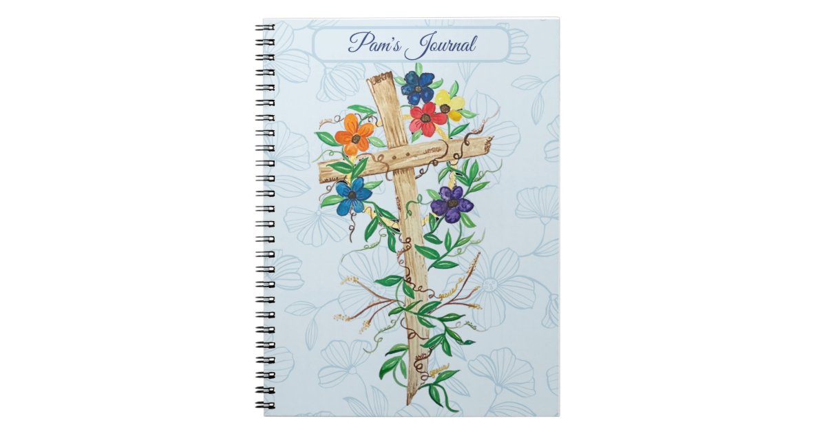 Christian Floral Cross Notebook | Zazzle