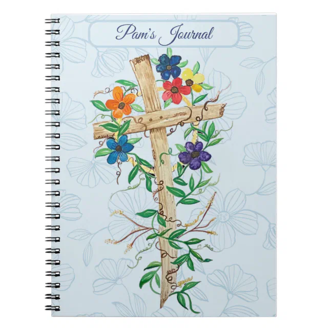 Christian Floral Cross Notebook | Zazzle