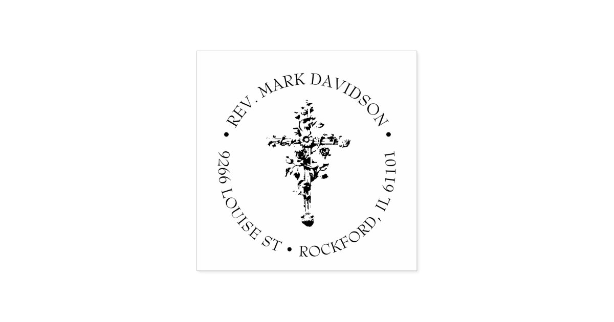 Christian Floral Cross Religious Vintage Rubber Stamp | Zazzle