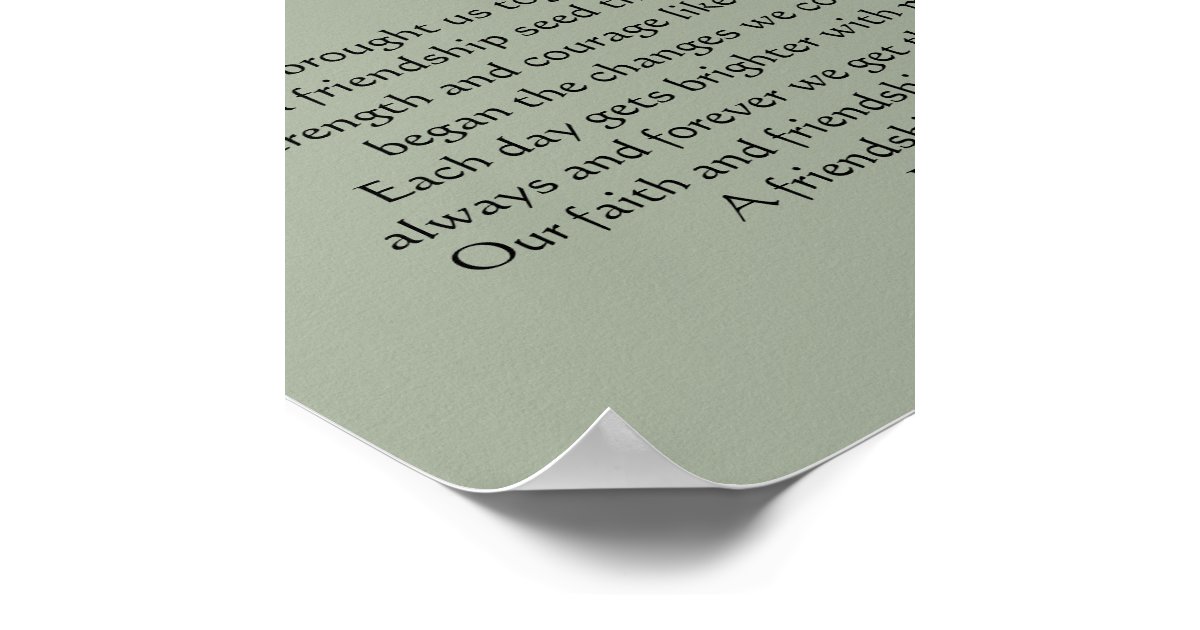 Christian Friendship Poem Poster | Zazzle.com