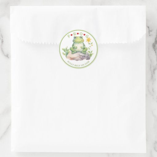 Christian FROG Acronym Floral Classic Round Sticker | Zazzle