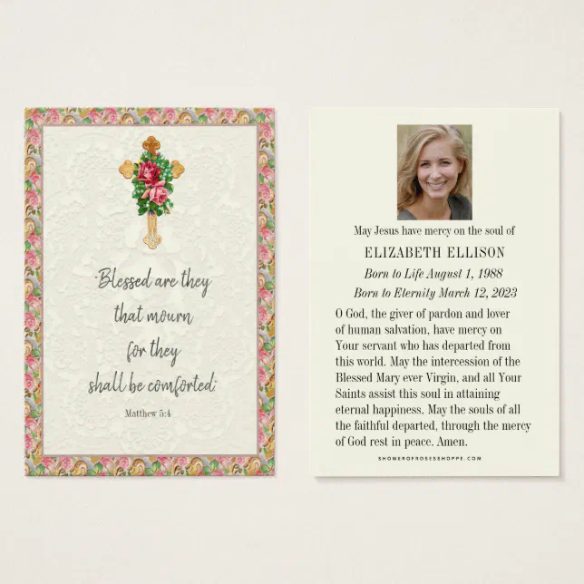 Christian Funeral Memorial Prayer Roses | Zazzle