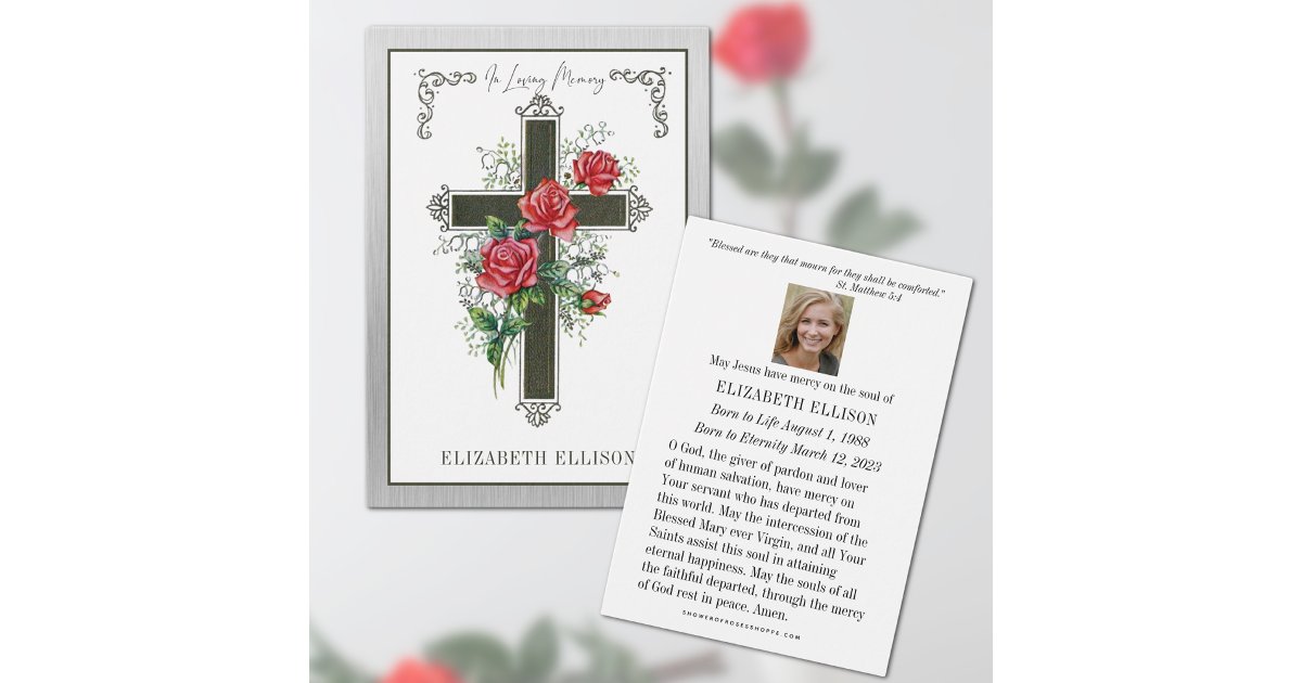 Christian Funeral Memorial Prayer Roses | Zazzle