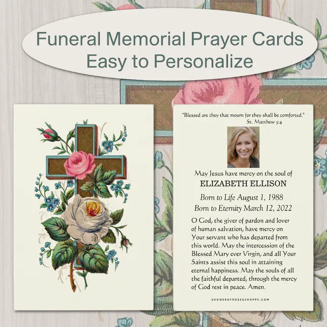 Christian Funeral Memorial Scripture Prayer Card | Zazzle
