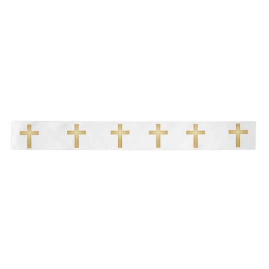Christian Gold Cross Satin Ribbon | Zazzle.com