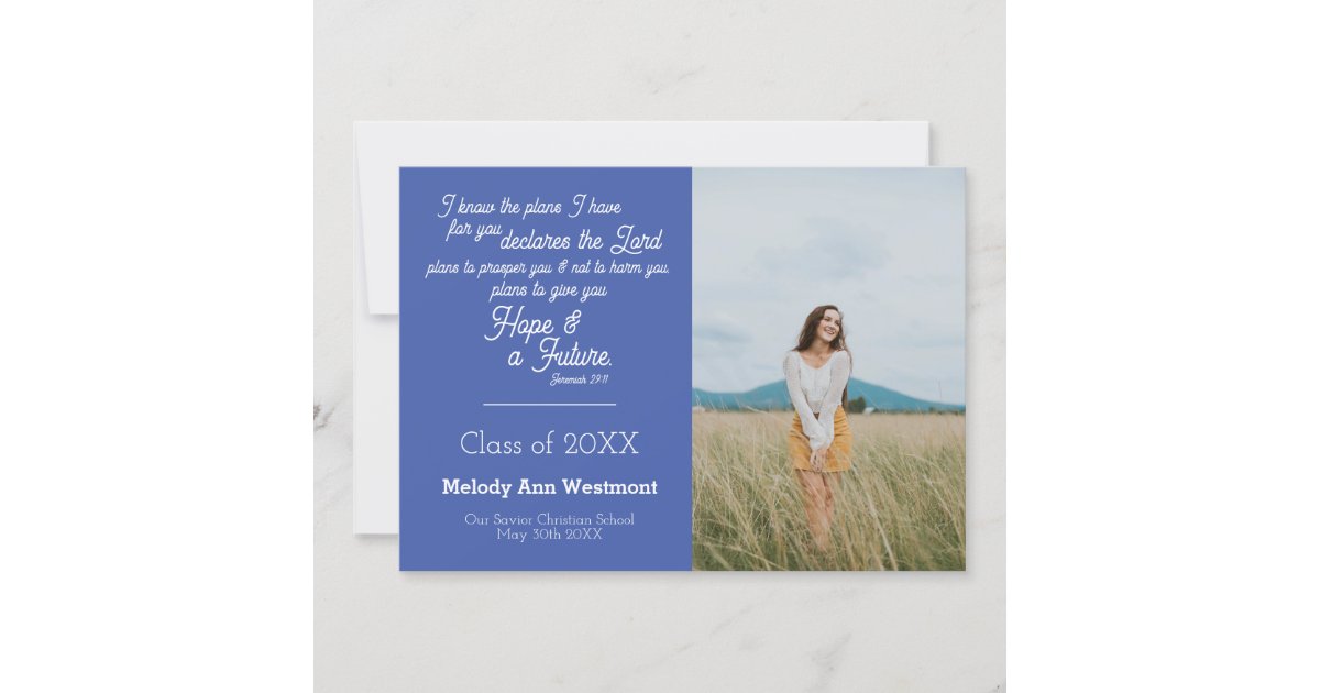 Christian Graduation Announcement Jeremiah 29 11 | Zazzle