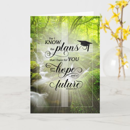Christian Graduation Congratulations Forest Creek Card | Zazzle