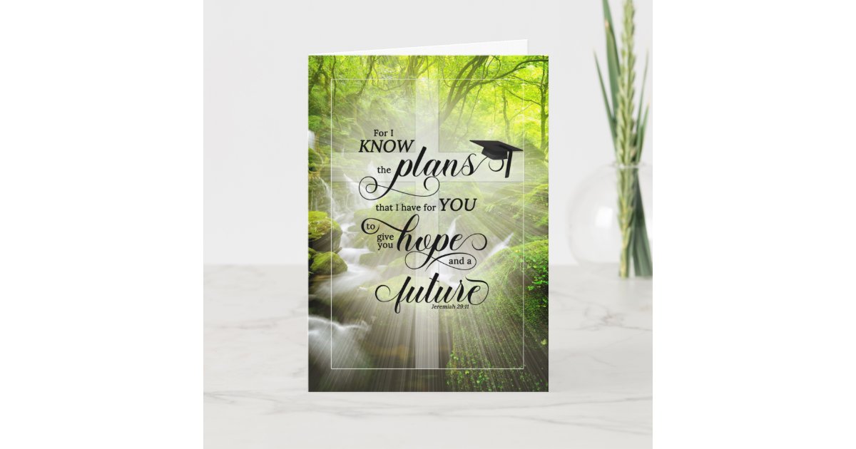 Christian Graduation Congratulations Forest Creek Card | Zazzle