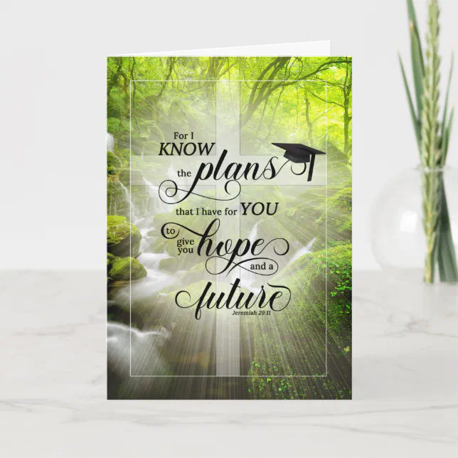 Christian Graduation Congratulations Forest Creek Card | Zazzle