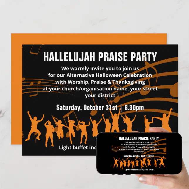 Christian Halloween PRAISE PARTY Invitation | Zazzle