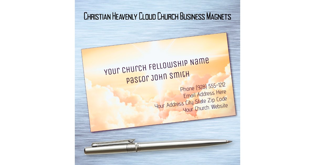 Christian Heavenly Cloud Church Business Magnets | Zazzle