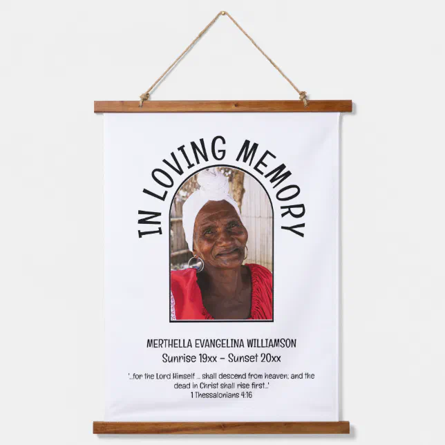 Christian IN LOVING MEMORY Photo Hanging Tapestry | Zazzle