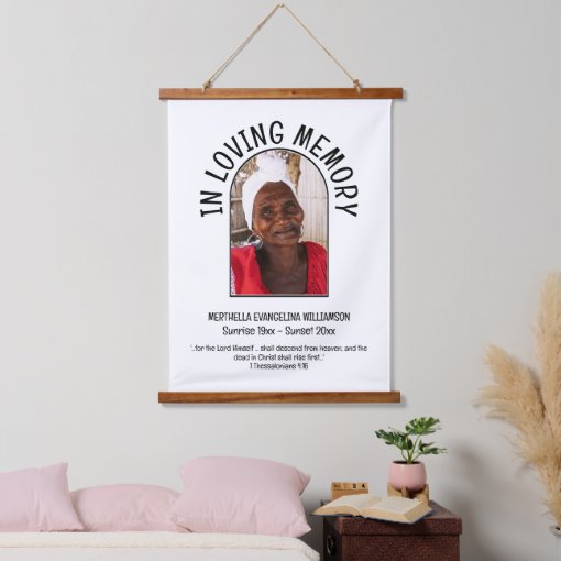 Christian IN LOVING MEMORY Photo Hanging Tapestry | Zazzle