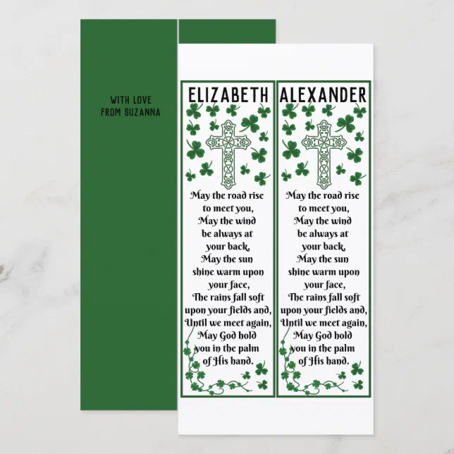 Christian Irish Blessing Celtic Cross Bookmarks Card | Zazzle