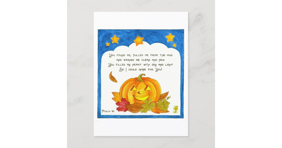 Christian Jack O Lantern Pumpkin Postcard | Zazzle