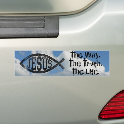 Christian Jesus Fish, Black Ichthys Bumper Sticker | Zazzle