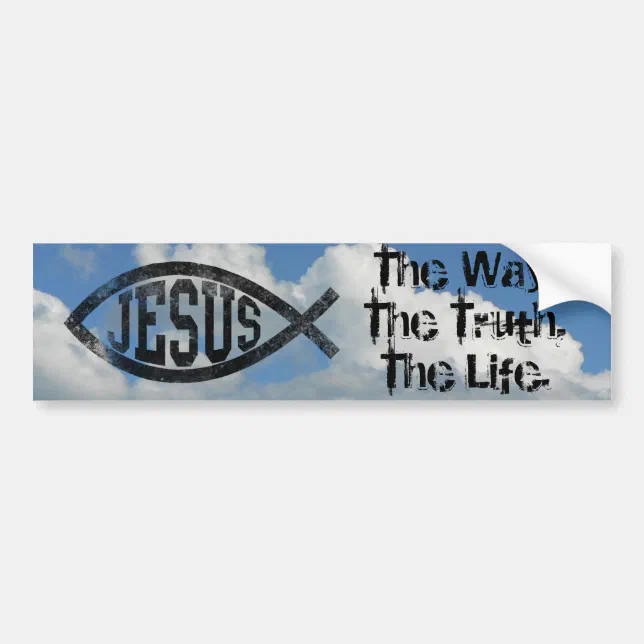 Christian Jesus Fish, Black Ichthys Bumper Sticker | Zazzle